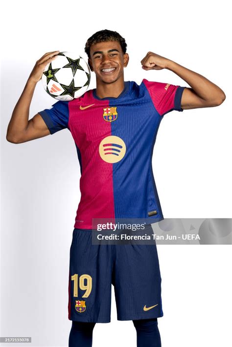 Lamine Yamal Of Fc Barcelona Poses For A Portrait During The Fc News