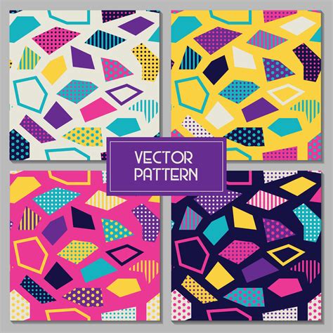 geometric quadrilateral shapes memphis style seamless repeat vector