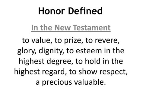 Ppt Honor Defined Powerpoint Presentation Free Download Id