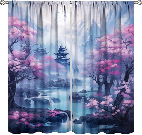Yungho Asian Japanese Scenic Curtains Chinese Japanese
