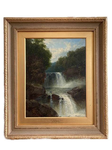 John Brandon Smith John Brandon Smith Victorian View Of Betwys Y Coed Waterfall Wales For