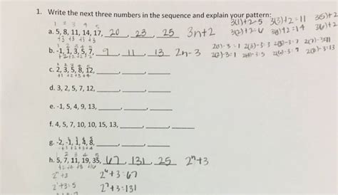 Solved Write The Next Three Numbers In The Sequence And Explain