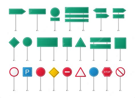 Большой набор дорожных знаков. пустые дорожные знаки. дорожные ...