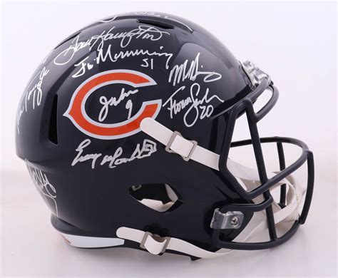 Bears Full Size Speed Helmet Team Signed By 10 With Dan Hampton Mike