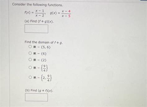 Solved Consider the following functions. | Chegg.com
