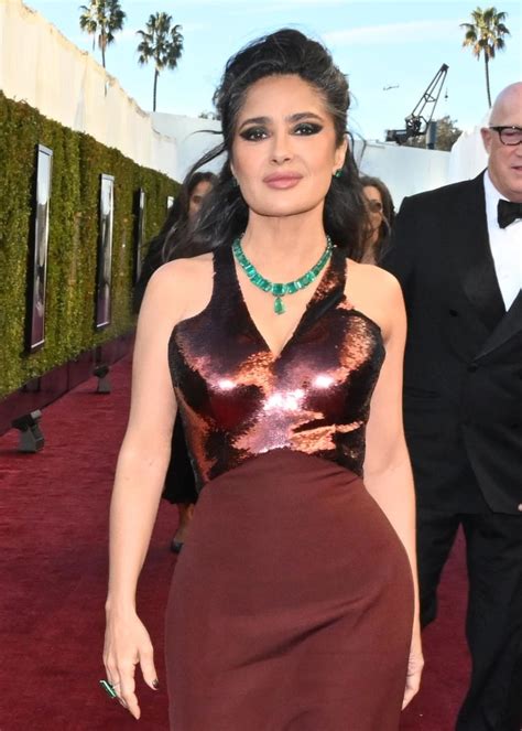 Salma Hayek Embraces Her Gray Hair And Bold Fashion Forward Look On