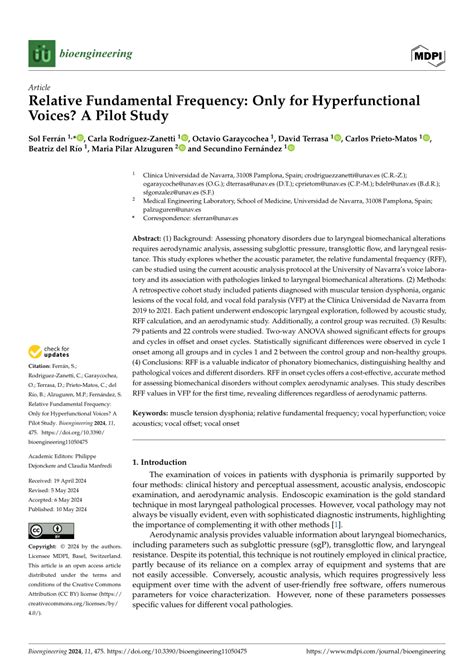 Pdf Relative Fundamental Frequency Only For Hyperfunctional Voices