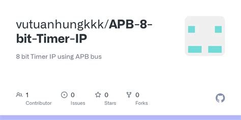 Github Vutuanhungkkkapb 8 Bit Timer Ip 8 Bit Timer Ip Using Apb Bus