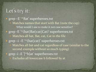Using Regular Expressions In Grep PPTX Operating Systems Computer Software And Applications