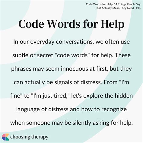 How To Recognize Secret Code Words For Help