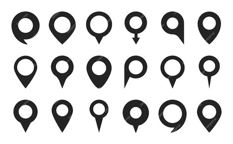 premium vector set of pointers black map markers map pins navigation and location icons vector