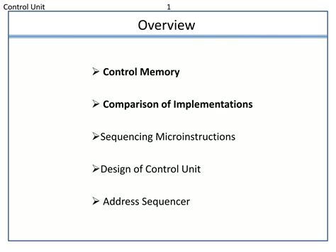 Control Memory Ppt