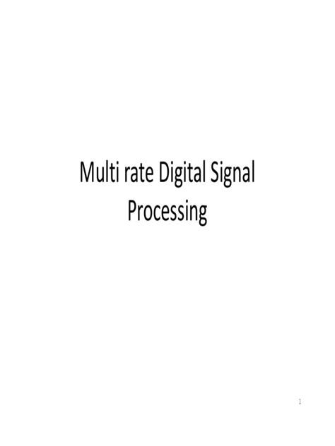 Multirate Dsp Part 1 Read Only Pdf Analog To Digital Converter