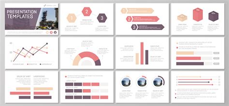 다목적 프레 젠 테이 션 템플릿 슬라이드 그래프와 차트에 대 한 빨간색과 보라색 요소 설정 합니다 전단지와 전단지 기업 보고서 마케팅 광고 연례 보고서 책 표지 디자인 0