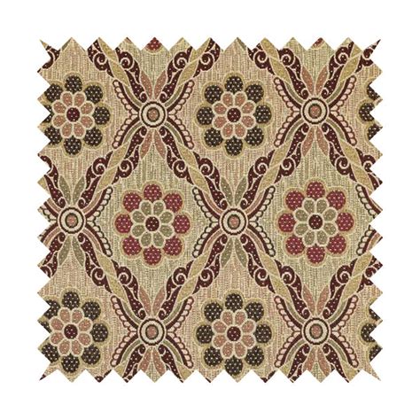 Acer Purple Colour Chenille Upholstery Fabric Traditional Damask Patte