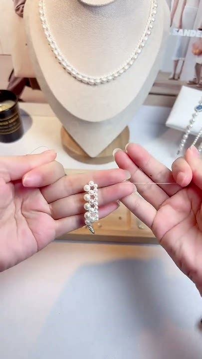 aquamarine pearl necklace nanny level tutorial🦋 beaded handmade diy