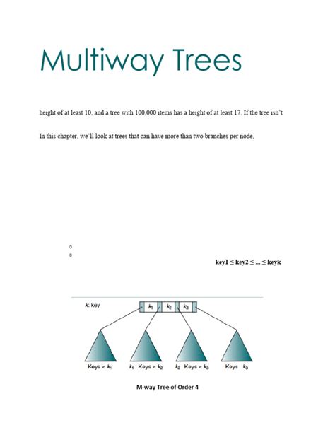 Multiway Trees Pdf Algorithms And Data Structures Computer