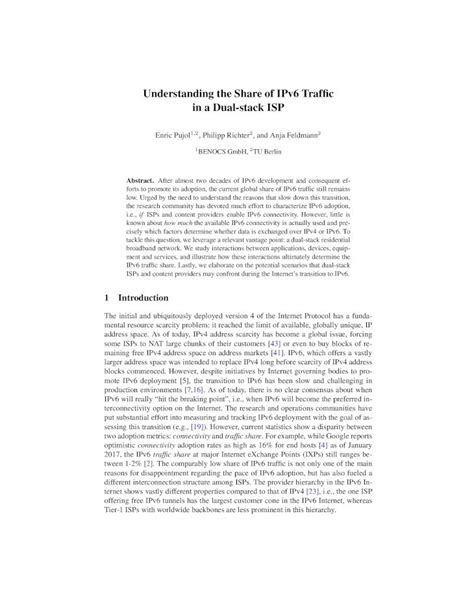 Pdf Understanding The Share Of Ipv6 Traffic In A Dual Richterp