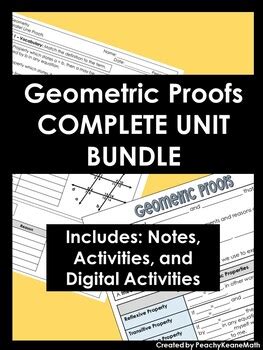 Complete Geometry Unit Geometric Proofs WITH ACTIVTIES BUNDLE TPT