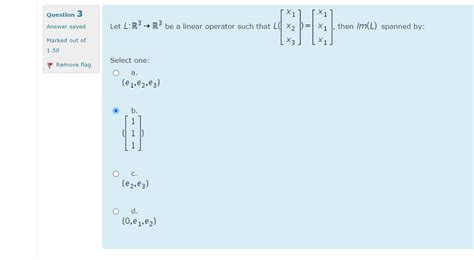solved question 3 x] x1 let l r3 → r3 be a linear operator