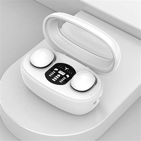 직사각형 빈 소음 감소 기능이 있는 미니 Tws Bluetooth 이어폰 장수명 수면 무선 음악 이어버드흰색