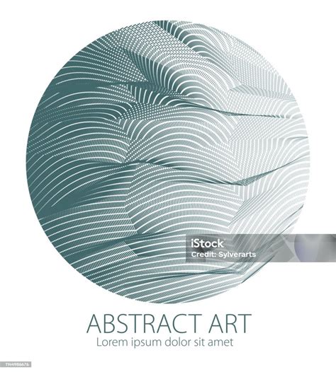 좋은 라인의 예술적 요소 디자인 원의 모양으로 표면 질감 레이아웃 포스터 배너 인쇄 및 웹에 대 한 벡터 추상 3d 관점