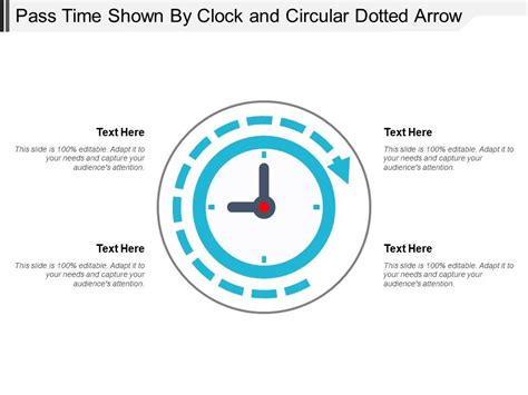 Pass Time Shown By Clock And Circular Dotted Arrow Powerpoint Slide
