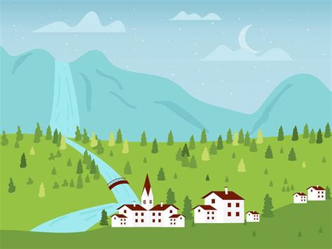 Nature Beautiful Town 13115020 Vector Art At Vecteezy