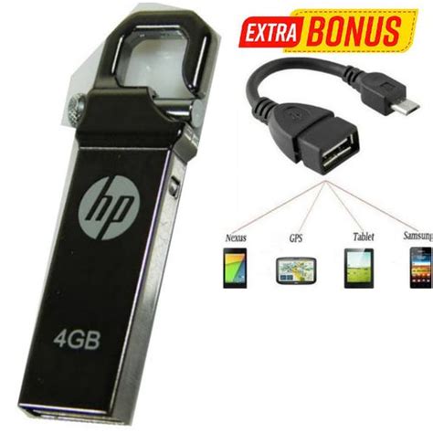 Hp Original High Speed Usb Flash Drive Disk 4gb 4 Gb Free Otg Cable Best Price Online