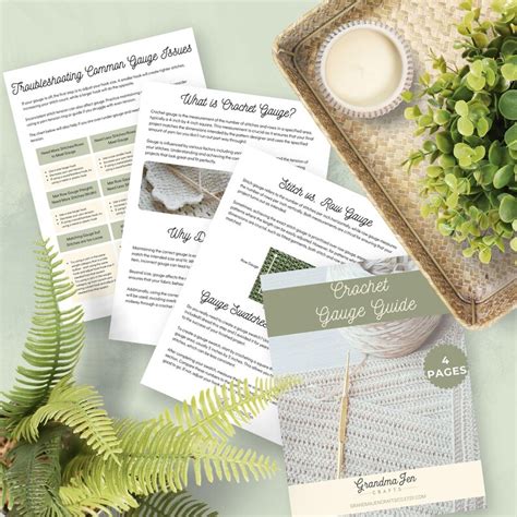 Crochet Gauge Cheat Sheet Printable Guide Yarn Gauge Reference Card Beginner Crocheting Guide