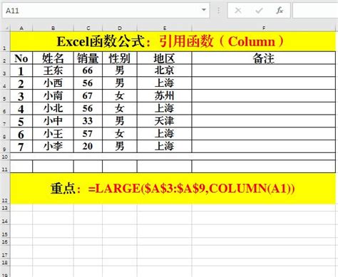 excel函数公式：行、列引用函数row、rows、column、columns使用技巧 知乎