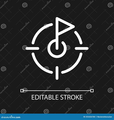 Goal Setting Pixel Perfect White Linear Ui Icon For Dark Theme Stock Illustration Illustration