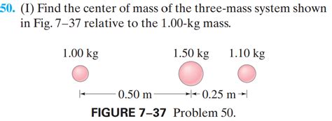Solved I ﻿find The Center Of Mass Of The Three Mass System