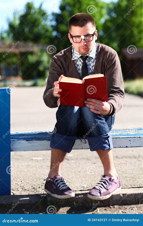 Nerd Reading Book Stock Image Image Of Geek Nerdy Bookworm