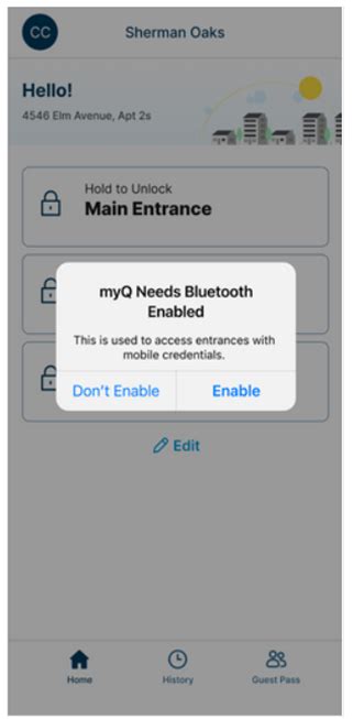 how to unlock entries with myq mobile credentials and liftmaster smart