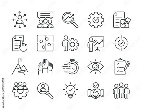 Management Line Icons Editable Stroke For Website Marketing Design Logo App Template Ui