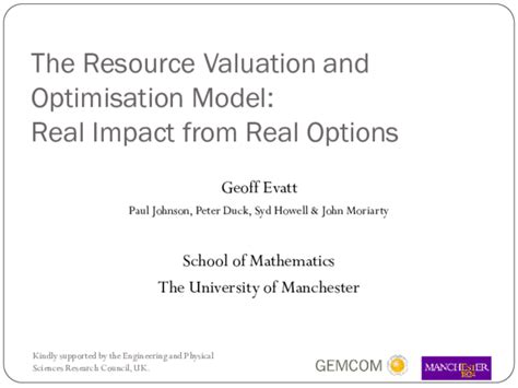 Pdf The Resource Valuation And Optimisation Model Real Impact From