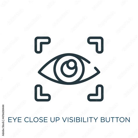 Eye Close Up Visibility Button Thin Line Icon Simple Look Linear