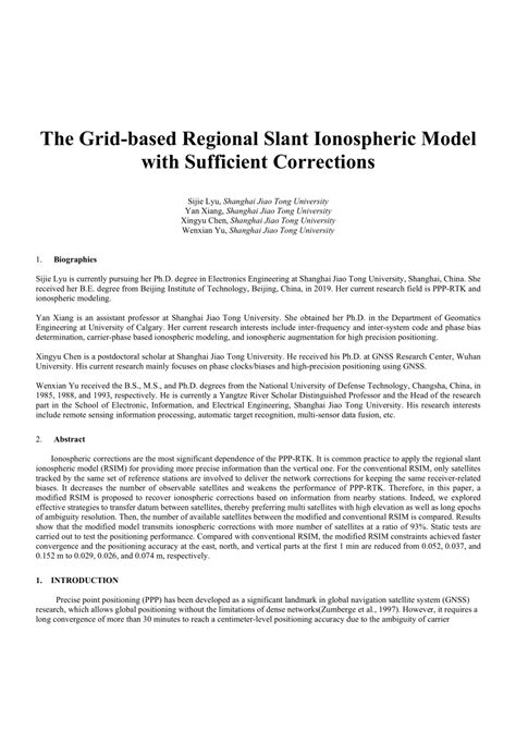 Pdf The Grid Based Regional Slant Ionospheric Model With Sufficient Corrections