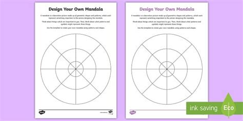 design your own mandala worksheet engaging lessons free teaching