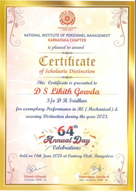 Likith Gowda On Linkedin Scholasticdistinction Nipmindia Excellence