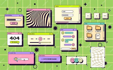 premium vector vector retro ui screen or gui window on background