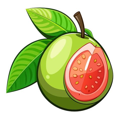 A Whole Guava Fruit With A Slice Cut Out Displaying The Inside With