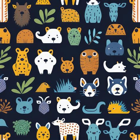 Premium Photo A Seamless Pattern With Animals And Plants Premium Photo A Seamless Pattern With Animals And Plants