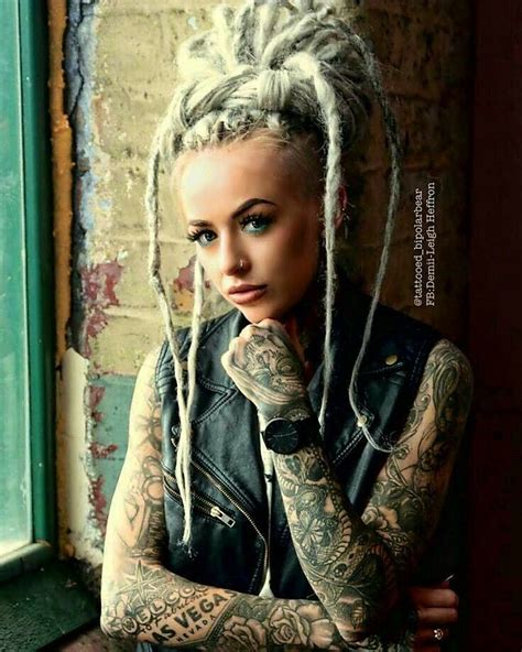 Įnspįratįonal Dreadlocks Girl Blonde Dreads Inked Babes Inked Girls Sexy Tattoos Girl