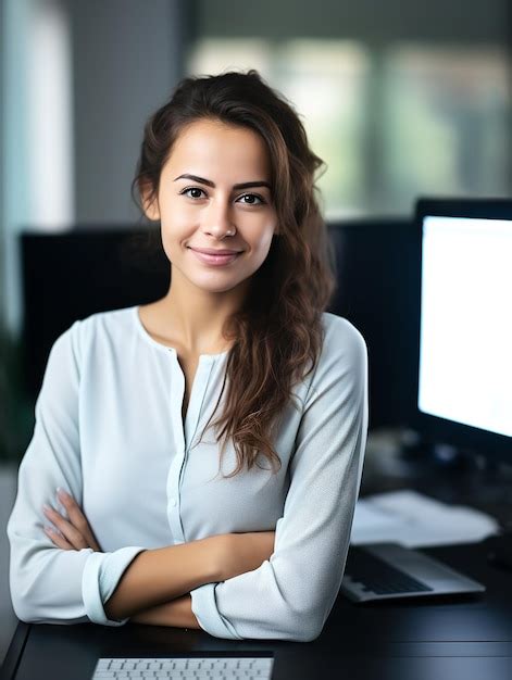 Premium Photo Skilled Female Programmer At Work Ai Generated
