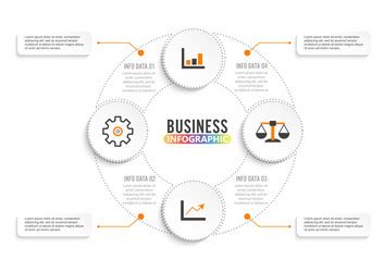 Infographic Circle Template With 4 Steps Parts Vector Image