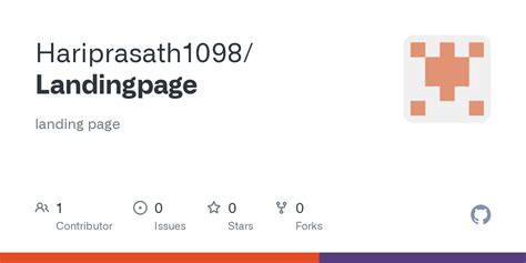 GitHub Hariprasath Landingpage Landing Page