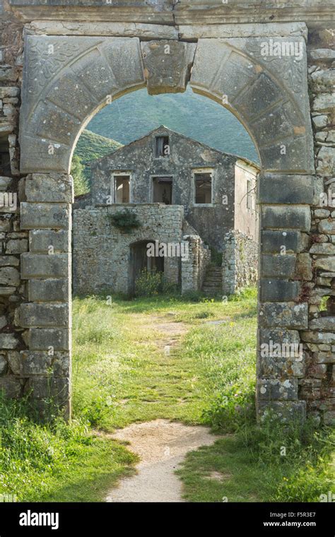 An Old Archway In Old Perithia Palaia Peritheia Corfu Greece With