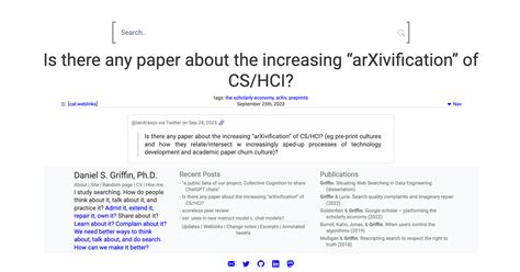 Is There Any Paper About The Increasing “arxivification” Of Cshci